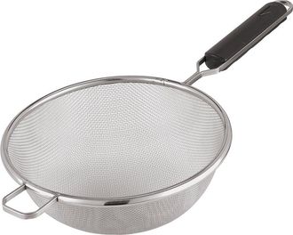 Paderno Paderno Paderno Maschensieb, Nudelsieb mit Anti-Brand-Griff, Ideal zum Abtropfen und Sieben, Edelstahlgewebe, Durchmesser 18 cm, Silber