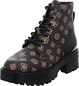Guess Bottines pour femme - En synth&eacute;tique - &Eacute;l&eacute;gantes - Avec logo imprim&eacute; - Avec logo imprim&eacute;, Marron Combi Brown Be, 40 EU
