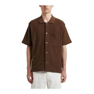 Norse Projects Homme, Chemises, Brun, Taille: S Chemise en Jersey Crochet Châtaigne Manches Courtes