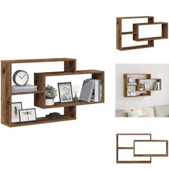 vidaXL Wandregal Altholz-Optik 104x20x58,5 cm Holzwerkstoff - Wandregal - Wandregale - H&auml;ngeregal - Schweberegal