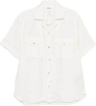 Eleventy Homme, Chemises, Blanc, Taille: S Camicia Collo Bowling 2 Tasche