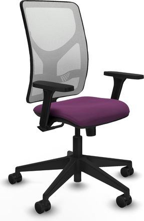 Piqueras y Crespo B&uuml;rostuhl mit Rollen mit 3D-Armlehnen, h&ouml;henverstellbare Lendenwirbelst&uuml;tze, ausgestattet mit 3 Positionen und Schneideschaum, Wei&szlig;/Violett