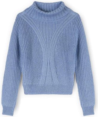 Motivi Femme, Pulls, Bleu, Taille: 36 FR Pull Col Roul&eacute; en Mohair Lurex