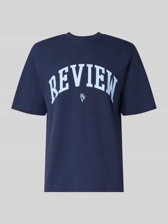Review T-Shirt mit Label-Print und Rundhalsausschnitt