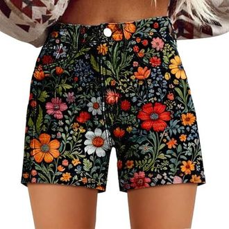 Generico Pantalon Bermuda Jeans Femme dÉté, Short en Denim Sexy Taille Élastique Court Secxy Élégant Confortable Hotpants Casual grande taille Pantalon Push Up