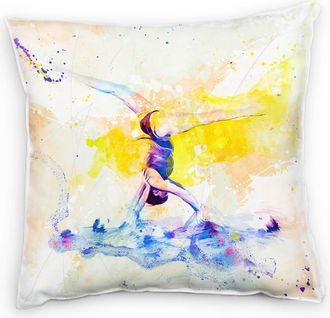 Paul Sinus Art Synchronschwimmen Deko Kissen mit F&uuml;llung 40x40cm f&uuml;r Couch Sofa Lounge Zierkissen - Dekoration zum Wohlf&uuml;hlen