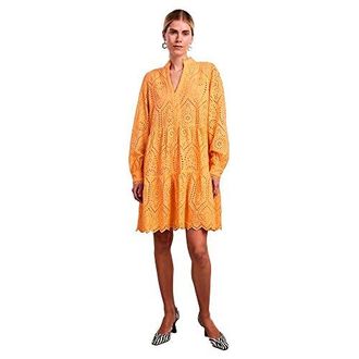 Vero Moda Holi Ls Dress S. Noos Robe, Orange Mock, S Femme
