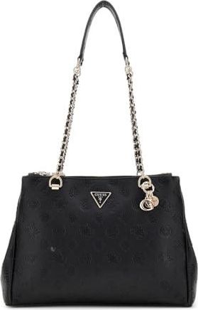 Guess Cresidia Status Shoulder Satchel Bag Black
