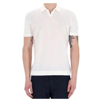 Drumohr Wei&szlig;e Kurzarm-Baumwoll-Polo - - Tops - Herren - Wei&szlig; - 2XL