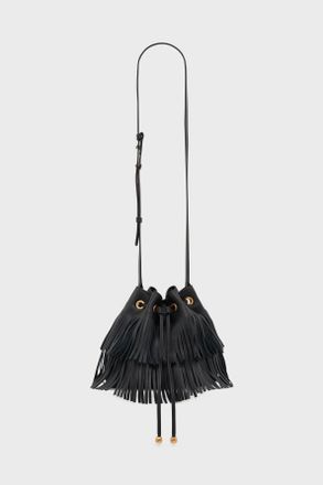 Gerard Darel Sac seau &agrave; franges - LOUISON - Noir
