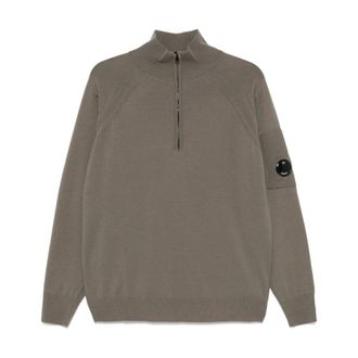 C.P. Company C.p. Company, Homme, Pulls, Vert, Taille: 2XL Pull à Zip Vert Olive