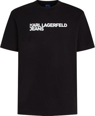 Karl Lagerfeld Karl Lagerfeld Jeans, Homme, T-Shirt &Agrave; Manches Courtes Avec Logo Essentiel, Coupe R&eacute;guli&egrave;re, Noir, XXL