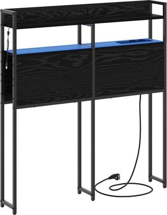 vidaXL Vidaxl - Stauraum-Kopfteil mit Regal Schwarze Eiche 100 cm Holzwerkstoff