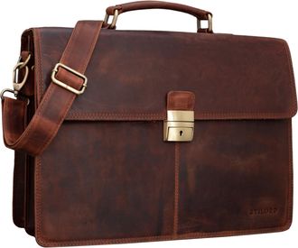 STILORD Edward Leder Aktentasche Herren Vintage - Business Laptoptasche 15,6 Zoll - Große Bürotasche für Dokumente, Laptop & Ordner - Edle Umhängetasche mit S