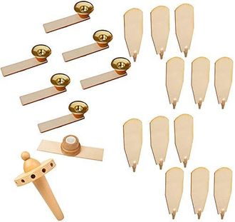 Brubaker Pi&egrave;ces de Rechange/Kit Complet - Lot de 12 Ailes, 6 Bougeoirs, 1 H&eacute;lice et 1 Palier Rotatif - Id&eacute;al pour Pyramides de No&euml;l 45 cm & 60 cm - Bois Nature