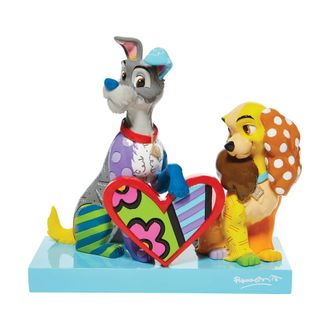 Enesco Disney by Romero Britto Lady and The Tramp Limited Edition Figur, Harz, Mehrfarbig, 6.89 Inch