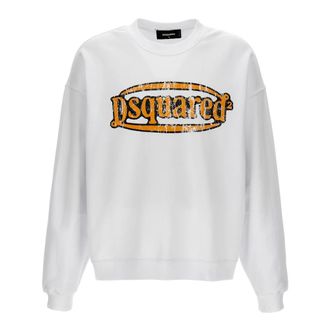 Dsquared2 Fleece Baumwoll-Sweatshirt - - Sweatshirts & Hoodies - Herren - Wei&szlig; - 2XL