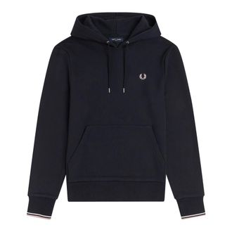 Fred Perry Homme, Sweatshirts et sweats &agrave; capuche, Bleu, Taille: L Tipped Hooded SweaT-shirt