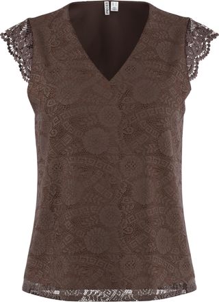 Pieces Pcolline Sl Lace V-Neck Top WVN Noos