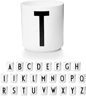 DESIGN LETTERS Tasse Personalisiert A-Z | Wei&szlig;e Tassen | Kaffeetassen Buchstaben | Kaffeebecher Porzellan | Personalisierte Tasse Wei&szlig;, Personalisierte Geschenke | D