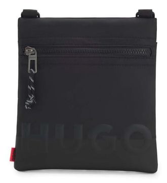 HUGO BOSS Nosh Envelope, Sac &agrave; bandouli&egrave;re avec Fermeture &eacute;clair Hommes, Noir, Taille Unique