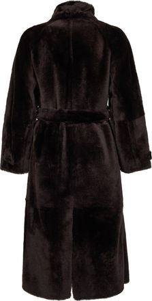 Brunello Cucinelli Shearling Belted Coat - Brown