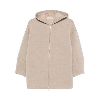 Max Mara Femme, Sweatshirts et sweats &agrave; capuche, Beige, Taille: 38 FR Cardigan zip e cappuccio Vinci