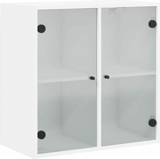 vidaXL Armoire murale avec portes en verre blanc 68x37x68,5 cm