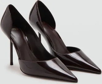Mango Chaussures vernies talon asym&eacute;trique bordeaux - Femme - 35 - MANGO
