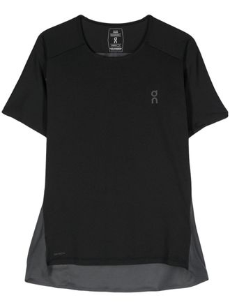 On Sport-T-Shirt in Colour-Block-Optik - Schwarz