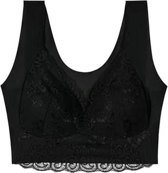 Generic D&eacute;bardeur pour homme, gilet en dentelle, sous-v&ecirc;tements, c&ocirc;t&eacute; fin, collection de seins lat&eacute;raux, soutien-gorge fronc&eacute; r&eacute;glable, Noir, XXL