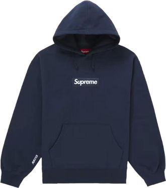 SUPREME unisex, Sweatshirts et sweats &agrave; capuche, Bleu, Taille: M Box Logo Hooded SweaT-shirt