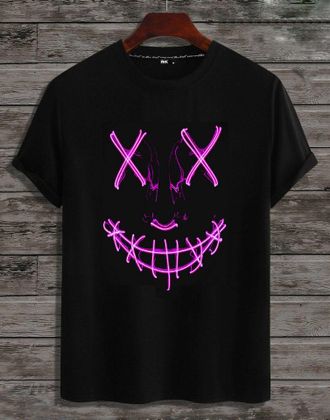 rmk T-Shirt Print-Shirt T-Shirt Herren Shirt Basic Vintage Smile Smiley aus Baumwolle