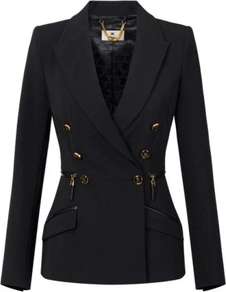 Elisabetta Franchi Damen, Jacken, Schwarzk, SGröße