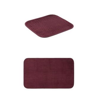 G&ouml;zze Badteppich Berlin 2er Set, 50x45 cm + 60x100 cm, Farbe: Brombeere