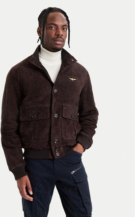 Aeronautica Aeronautica Militare Lederjacke 262PN0965UPL00327 Braun Regular Fit
