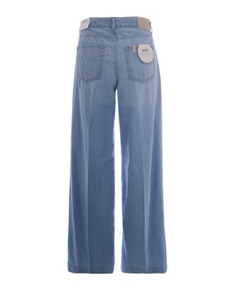 Liu Jo Womens Flared Jeans Denim Blue-Light Emerald Cotton Blue/light