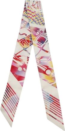 Hermès 2023 Ex Libris Marble Twilly Seidenschal - Weiß