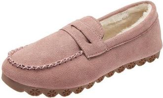 Generic Bottes de neige pour femme avec doublure en polaire chaude, talon plat, confortables, antid&eacute;rapantes, classiques, confortables, &agrave; enfiler, mocassins d