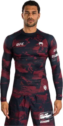Venum UFC Zenith Herren Marineblau/Bordeaux/Silber Authentic Fight Week Performance mit Langen &Auml;rmeln Rashguard - XL