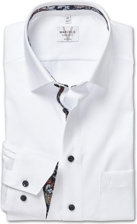 Marvelis Herren Businesshemd Langarm 720184,Einfarbig,Modern Fit,New Kent,Weiss 00,41