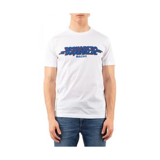 Dsquared2 L&auml;ssiges Baumwoll-T-Shirt - - Tops - Herren - Wei&szlig; - L