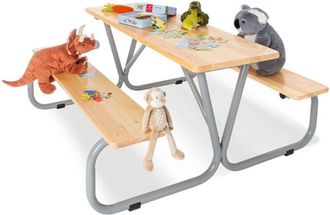 Pinolino Kinderfestzeltgarnitur Michel grau/natur, 6 Sitzpl&auml;tze