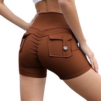 Generic Short de sport pour femme - S&eacute;chage rapide - Pantalon de sport tendance - Pantalon solide - Pantalon slim - Taille haute - Short de sport pour femme -