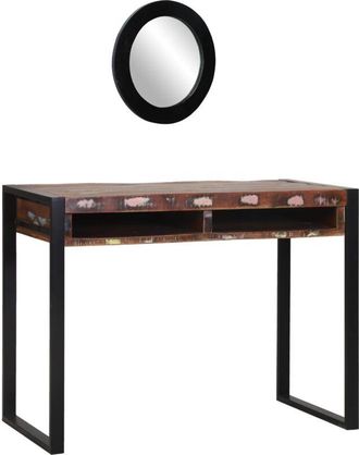 vidaXL Vidaxl - Coiffeuse avec &eacute;tag&egrave;re Multicolore Bois massif de r&eacute;cup&eacute;ration