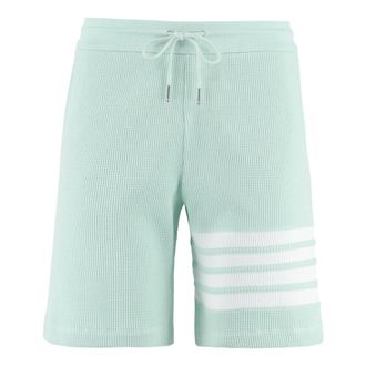 Thom Browne Baumwollshorts mit Tricolor- und Streifendetail - - Shorts - Damen - Gr&uuml;n - S