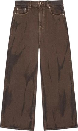 Ganni Femme, Jeans, Brun, Taille: W25 Jean Baggy Imprim&eacute; Z&egrave;bre