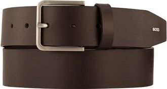 HUGO BOSS Herren Gürtel schwarz Glattleder