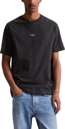 Marc O'Polo Denim Herren T-Shirt aus Bio-Baumwolle mit Rundhalsausschnitt, Schwarz (Black), S