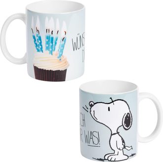 Peanuts The Tasse Snoopy - Wünsch dir was! Kaffeetasse Becher Kaffeebecher aus Keramik Blau 320 ml
